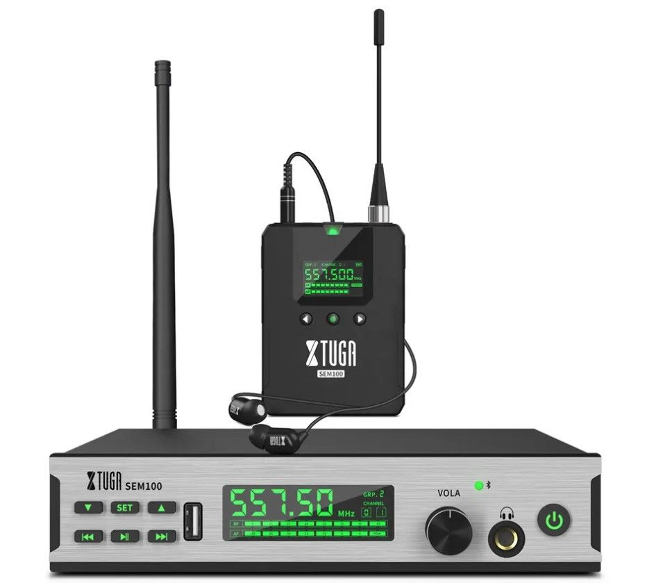 Xtuga Sem100 Professional Wireless In-Ear Monitors For Singers, Church